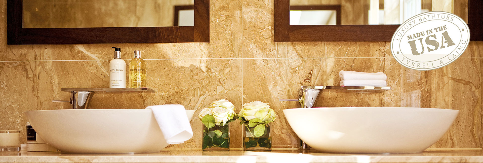 Freestanding basins with the look and feel of natural stone
