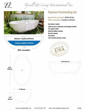 Neptune Freestanding Bathtub | Stone Tub | Luxury Soaker